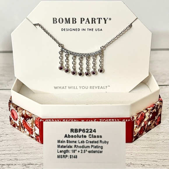 Bomb Party | Jewelry | Bomb Party July 224 Ruby Necklace | Poshmark